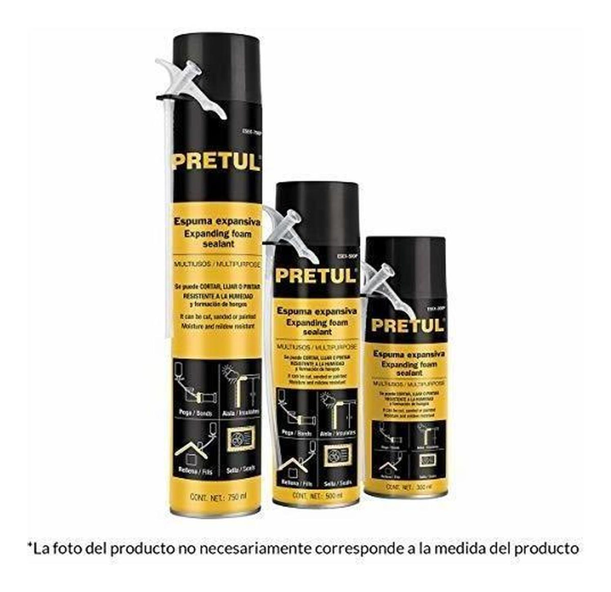 Espuma expansiva, 500 ml, Pretul 27008 – FERRETERIA EL OSO