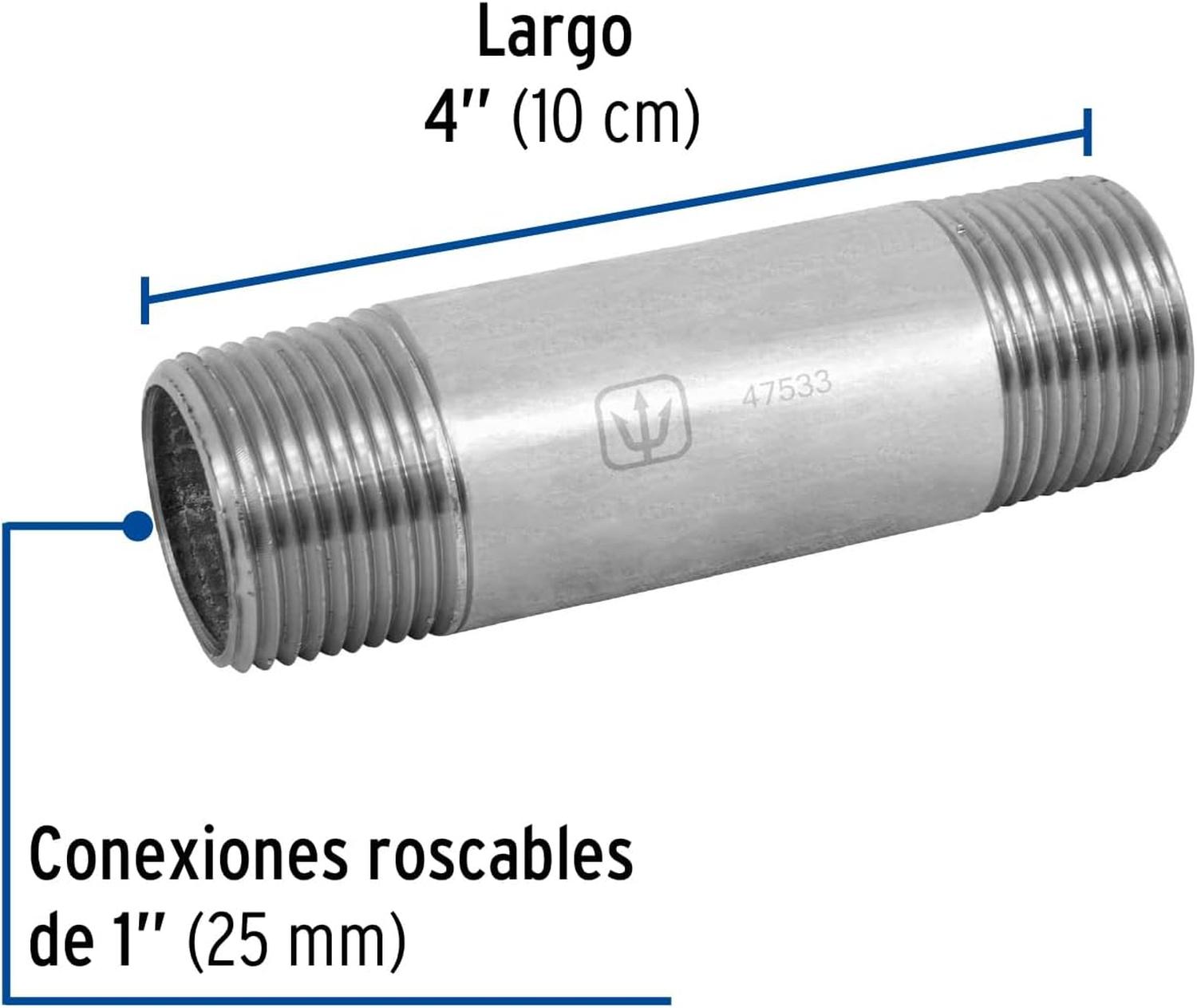 Niple, acero galvanizado, 1' x 4', cédula 40 FOSET 47533 – FERRETERIA ...