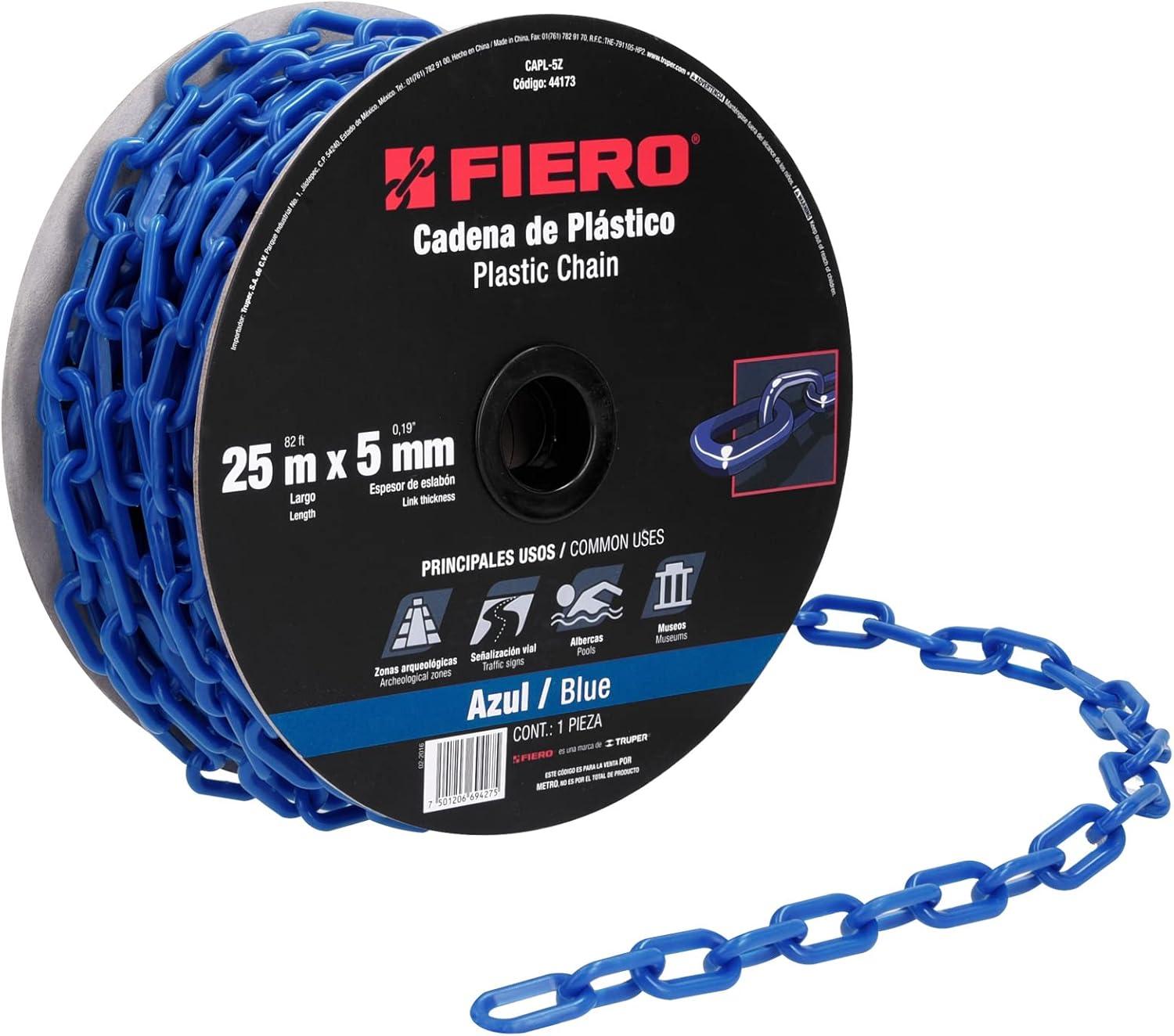 Cadena de plástico de 5mm, azul FIERO 44173 – FERRETERIA EL OSO